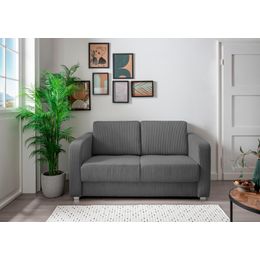 Schlafsofa Home Affaire, B:159cm H:88cm T:87cm, grau, 100% Polyester, Wohnzimmer, Sofas, "Mia Probleml&ouml;ser Sofa, Einzelauszug, Bettsofa, zeitlos und