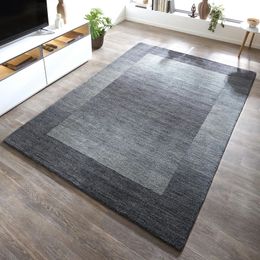Wollteppich Theko, B:240cm H:9mm L:340cm, grau, Wolle, Teppiche, "Gabbeh Super, Handweb, auch als L&auml;ufer erh&auml;ltlich reine Wolle", Schlafzimmer,