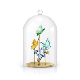 Swarovski Dekoobjekt "Kristallfigur Blume Jungle Beats Schmetterling Glasglocke", B/H/T: 6,5cm x 10,5cm x 6,5cm, bunt, Glas, Metall, Swarovski
