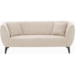 3-Sitzer Home Affaire, B:208cm H:83cm T:88cm, beige, 100% Polyester, Sofas, zwei verschiedene Fu&szlig;farben w&auml;hlbar