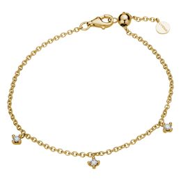 LYOMI Damen Armband "585/- Gelbgold 3 synth. Diam. 0,16ct.", 15,5cm, Goldgelb, Gold, Armb&auml;nder