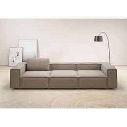 3,5-Sitzer Home Affaire, B:336cm H:68cm T:118cm, grau, 100% Polyester, Sofas, "Watertown, modernes Big-Sofa XXL, 336 cm Breite, auch in Feincord",