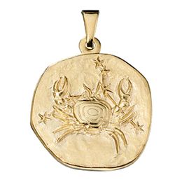 Sternzeichenanh&auml;nger Jobo "Anh&auml;nger Sternzeichen", gelbgold 333, Schmuckanh&auml;nger, Damen, Krebs, Gelbgold 333, 333 Gold rund