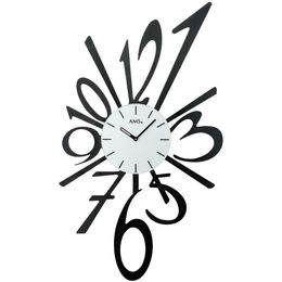 AMS Damen Wanduhr "W9382", B/H/L: 40cm x 4cm x 67cm, schwarz, Wanduhren, Quarzuhr,Wohnzimmer,Esszimmer,Küche,Arbeitszimmer,Büro,Flur