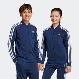 Mädchen Trainingsjacke "SST TRACK TOP"night indigo, weiß, better scarlet, Gr. 140, adidas originals, Obermaterial: 100% Polyester, Jacken, Superstar
