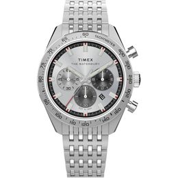 Timex Kinder Chronograph "WATERBURY TRADITIONAL", silber, Armbanduhren, Quarzuhr, Armbanduhr, Herrenuhr,Edelstahlarmband,Stoppfunktion,Tag