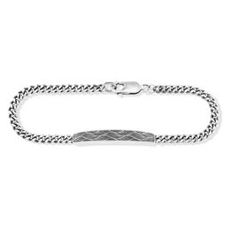 CAI CAÏ Damen Armband "Silber 925 oxidiert mit Wellen-Design und einer Länge von 21cm", 21cm, Silber 925 (Sterlingsilber), weiß, Silber 925