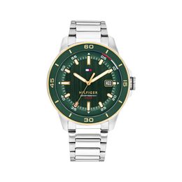 Tommy Hilfiger Damen Quarzuhr "REMY"edelstahlfarben, grün, Armbanduhren, Armbanduhr, Herrenuhr, Edelstahlarmband, analog, Tag