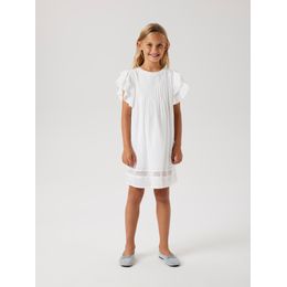 name it M&auml;dchen Midikleid "NKFFARIDE SS DRESS NOOS", wei&szlig;, Gr. 164, unifarben, Twill, Obermaterial: 100% Baumwolle, Kleider