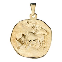 Sternzeichenanh&auml;nger Jobo "Anh&auml;nger Sternzeichen", gelbgold 333, Schmuckanh&auml;nger, Damen, Stier, Gelbgold 333, 333 Gold rund