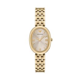 Emporio Armani Damen Quarzuhr, gold, Armbanduhren, Armbanduhr, Damenuhr, Edelstahlarmband, analog