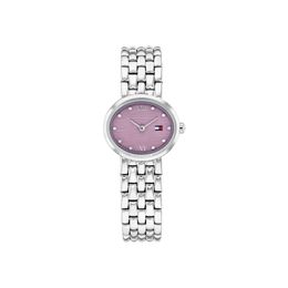 Tommy Hilfiger Damen Quarzuhr "MOIRA"edelstahlfarben, violett, Armbanduhren, Armbanduhr, Damenuhr, Edelstahlarmband, analog, Glaskristalle