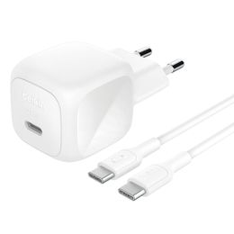 Belkin USB-Ladeger&auml;t "BoostCharge kompakter 45 W Charger mit USB-C-/USB-C-Kabel", B:10,3cm H:4cm T:10,3cmwei&szlig;, Ladeger&auml;te
