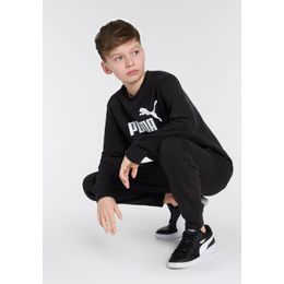 Puma Jungen Trainingsanzug "ESS NO.1 LOGO CREW SWEAT SUIT TR B", schwarz, Gr. 128, bedruckt, Sweatware, Obermaterial: 68% Baumwolle, 32% Polyester,