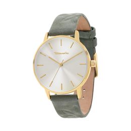 Tamaris Damen Quarzuhrgr&uuml;n, Armbanduhren, Armbanduhr, Damenuhr, Lederarmband, analog