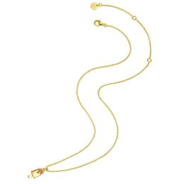 Glanzst&uuml;cke M&uuml;nchen M&auml;dchen Kette mit Anh&auml;nger "LLL19", 35,0cm Basiskette + 7,5cm Verl&auml;ngerung,mit Zirkonia, Silber 925 (Sterlingsilber)gelbgold, GLANZST&Uuml;CKE M&Uuml;NCHEN,