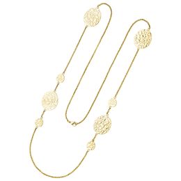 Jobo Damen Collier "Statement Kette mit Zwischenelementen", Edelstahl, L: 90goldfarben, Edelstahl, Halsketten, Edelstahl 90 cm