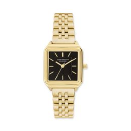 Damen Quarzuhr "Vintage Square Watch"goldfarben, schwarz, Copenhagen Studios, Armbanduhren, Armbanduhr, Damenuhr, Edelstahlarmband, analog