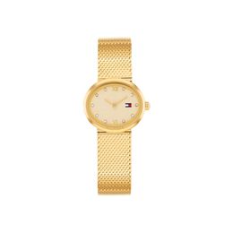 Tommy Hilfiger Damen Quarzuhr "MOIRA"goldfarben, Armbanduhren, Armbanduhr, Damenuhr, Edelstahlarmband, analog, Glaskristalle