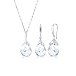 Elli Damen Schmuckset "Tropfen Bergkristall Wei&szlig; 925 Sterling Silber", onesize,mit Stein, silber, Silber 925 (Sterlingsilber), Schmuck_Sets