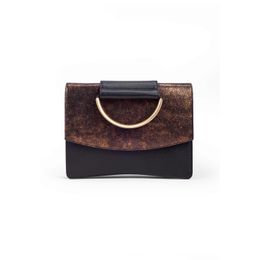 Gretchen Damen Schultertasche "Oyster Clutch Three", schwarz, Leder, mehrfarbig, Taschen, aus italienischem Kalbsleder
