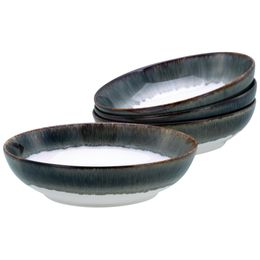 Creatable Schale "Cascade, Poke Bowl 22,5 cm 4-tlg", &Oslash; 22,5cm, grau, Sch&uuml;sseln, Rekativglasur, Healthy Food