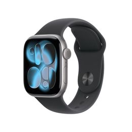 Apple Watch Series 11 Aluminium (GPS + Cellular) 42mm Space Grau (Sportarmband Schwarz) S/M
