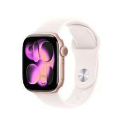 Apple Watch Series 11 Aluminium (GPS + Cellular) 42mm Ros&eacute;gold (Sportarmband Blassrosa) M/L