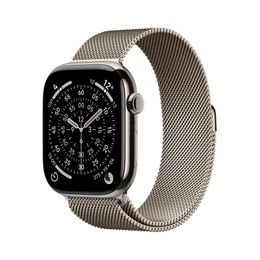 Apple Watch Series 11 Titan Natur (GPS + Cellular) 46mm (Milanaise Armband Natur) M/L