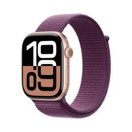 Apple Watch Series 10 Aluminiumgeh&auml;use (GPS + Cellular) 46mm Rosegold (Sport Loop pflaume)