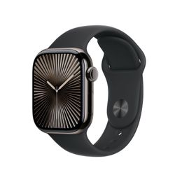 Apple Watch Series 10 Titan Schiefer (GPS + Cellular) 42mm (Sportarmband schwarz) M/L
