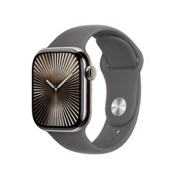Apple Watch Series 10 Titan Natur (GPS + Cellular) 42mm (Sportarmband steingrau) S/M