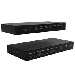 i-tec USB-C KVM Dock PRO f&uuml;r bis zu 3 Ger&auml;te, Dual Video mit 2x Power Delivery max. 92W
