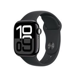 Apple Watch Series 10 Aluminiumgeh&auml;use (GPS + Cellular) 42mm Diamantschwarz (Sportarmband schwarz) S/M