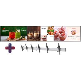 Samsung Menuboard 3x BE55D-H Smart Signage TV 139,7 cm 55 Zoll inkl. Neomounts NMPRO-WMB3 dreifach Wandhalterung