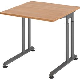 Hammerbacher h&ouml;henverstellbarer Schreibtisch VZS08/N/G nussbaum