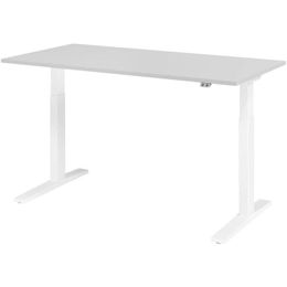 Hammerbacher VXMKA16/5/W elektrisch h&ouml;henverstellbarer Schreibtisch 70,0 - 120,0 cm - elektrisch lichtgrau / wei&szlig;