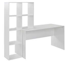 Wohnling WL6.391 Schreibtisch mit Regal Wei&szlig; 170 cm x 59 cm x 144 cm