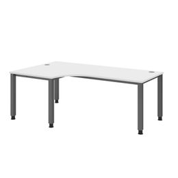 Hammerbacher VQS82/W/G h&ouml;henverstellbarer Schreibtisch 68,5 - 81 cm wei&szlig; / grafit