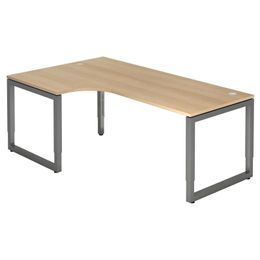 Hammerbacher VRS82/E/G h&ouml;henverstellbarer Schreibtisch 65 - 85 cm eiche / anthrazit