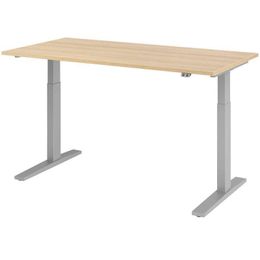 Hammerbacher VXMKA16/E/S elektrisch h&ouml;henverstellbarer Schreibtisch 70,0 - 120,0 cm - elektrisch eiche / silber