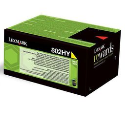 Lexmark Original 802HY Toner gelb 3.000 Seiten (80C2HY0) f&uuml;rCX410e/de/dte, CX510de/dhe/dthe