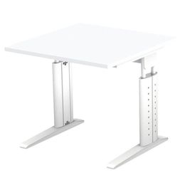 Hammerbacher h&ouml;henverstellbarer Schreibtisch VUS08/W/W wei&szlig;