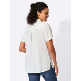 Inspirationen Damen Longbluse, wei&szlig;, Gr. 36, unifarben, 100% Viskose, Blusen