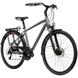 KROSS Trekkingrad "Trans 4.0 grau 24 G&auml;nge", 53cm, 28 Zoll (71,12cm) hinten: 28 Zoll (71,12cm)grau, schwarz, Fahrr&auml;der
