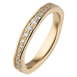 Jobo Damen Diamantring "Memory Ring Goldring", 56, SI = kleine Einschl&uuml;sse, Diamanten Gelbgold 585gelbgold 585, Diamanten, Gelbgold 585, Fingerringe,