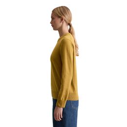Marc O'Polo Damen Strickpullover "aus Soft Cotton Stretch", gelb, Gr. L, MARC O'POLO DENIM, unifarben, Obermaterial: 58% Baumwolle, 25% Polyamid, 17% Polyester,