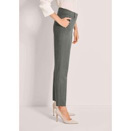 Madeleine Mode MADELEINE Damen B&uuml;gelfaltenhose "Schurwollhose B&uuml;gelfaltenhose mit Formbund", grau, Modern, Gr. 34, Obermaterial: 100% Schurwolle WV., Hosen,