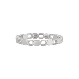 CAI CA&Iuml; Damen Fingerring "925/- Sterling Silber rhodiniert Hexagon Cut Outs Stacking", 052 (16,6), Silber 925 (Sterlingsilber), wei&szlig;, Silber 925