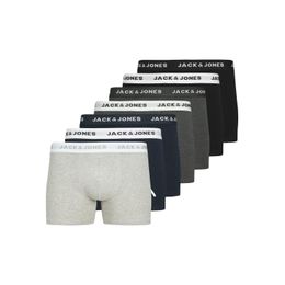Jack & Jones JACK & JONES Herren Trunk "JACBASIC TRUNKS 7 PACK NOOS", Gr. L, grau, Jersey, Obermaterial: 95% Baumwolle, 5% Elasthan, meliert, Unterhosen